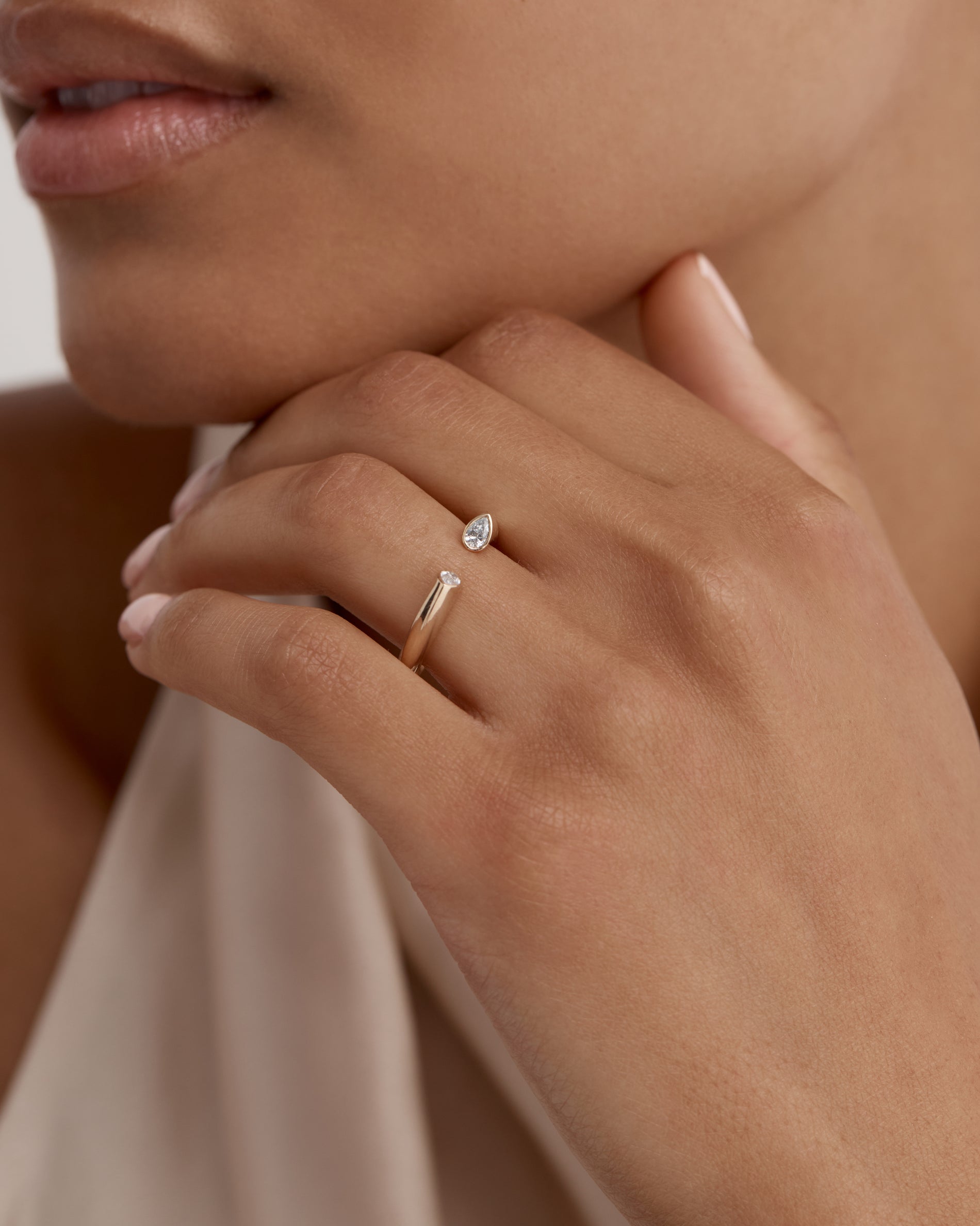 Pear Suspense Duo Ring | 18 Karat Gold & Diamonds| SARAH & SEBASTIAN
