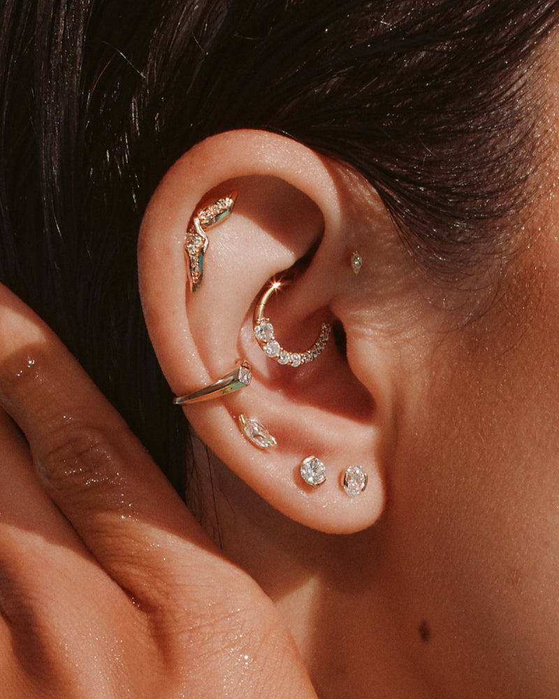 Ouroboros Diamond Daith Earring Yellow Gold | Sarah & Sebastian – SARAH ...