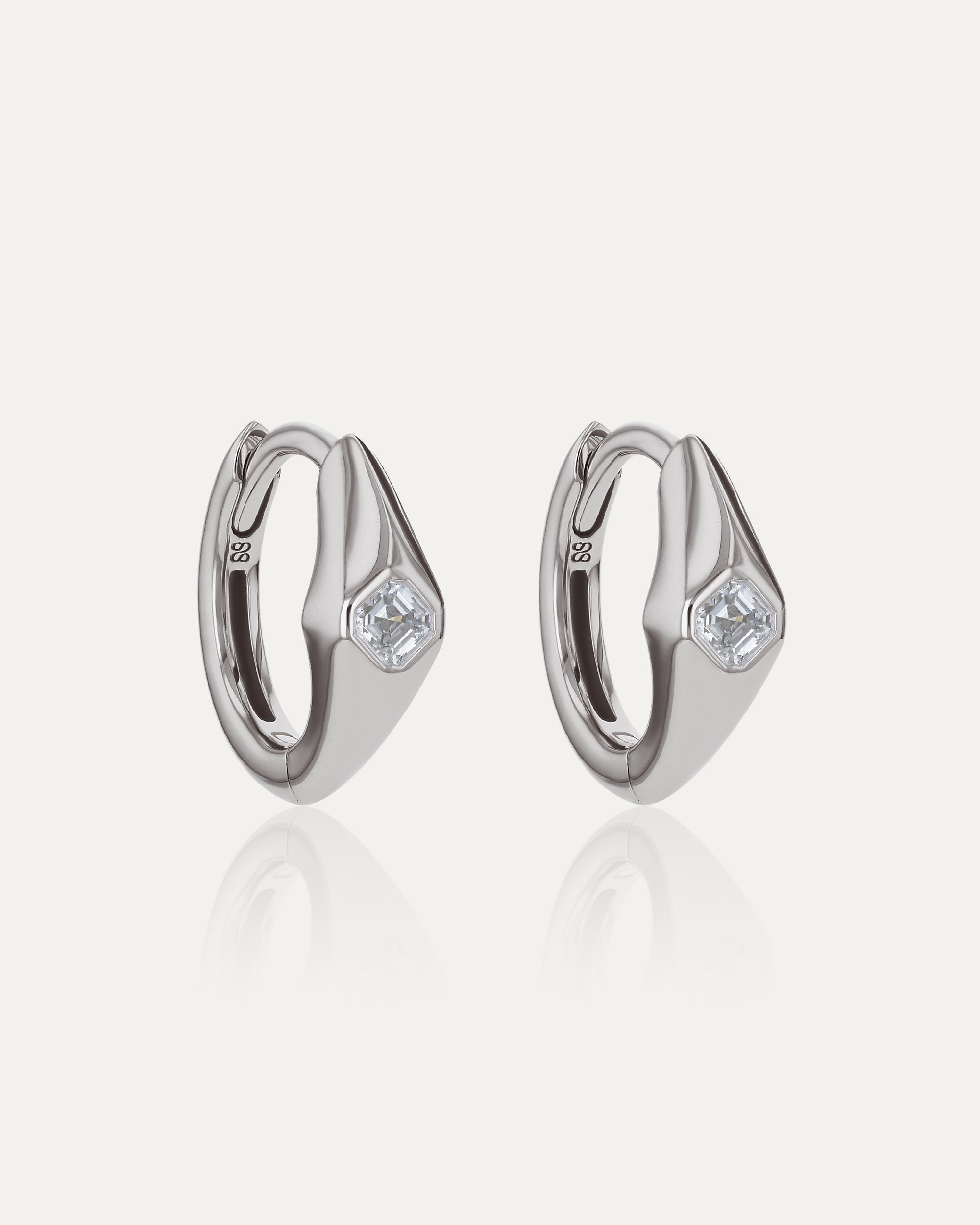Zenith Hoops | Solid 18k White Gold | Sarah & Sebastian – SARAH & SEBASTIAN