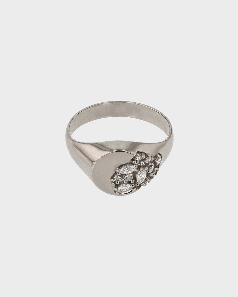 Gossamer Signet Diamond Ring Platinum | Sarah & Sebastian – SARAH ...