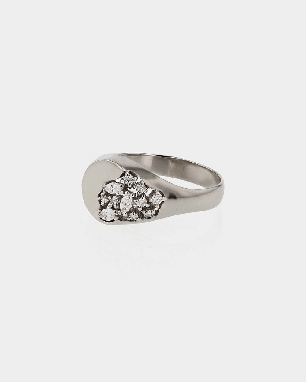 Gossamer Signet Diamond Ring Platinum | Sarah & Sebastian – SARAH ...