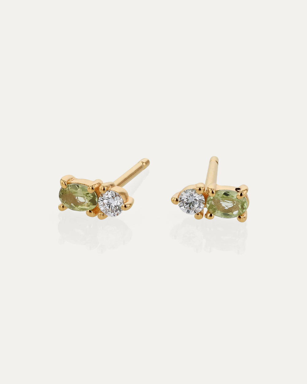 Micro Sand Diamond Peridot Earrings 18k Gold | Sarah & Sebastian ...