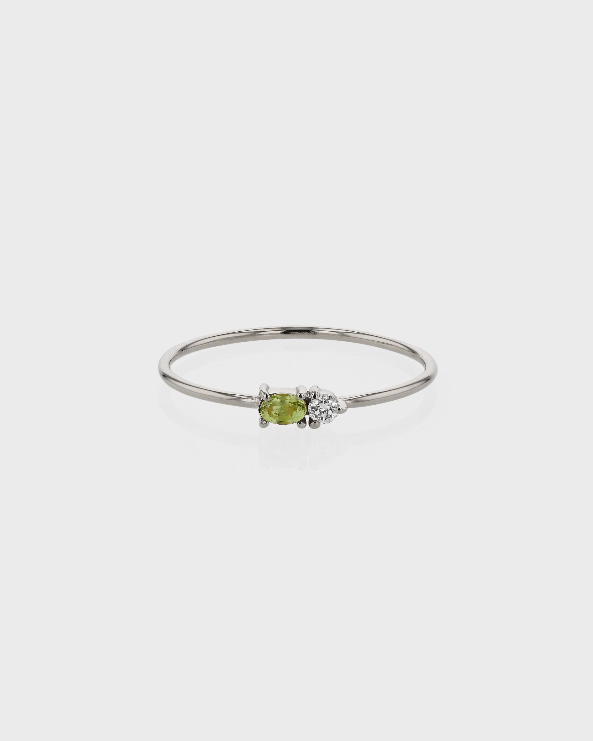 Micro Sand Diamond Peridot Ring White Gold – SARAH & SEBASTIAN