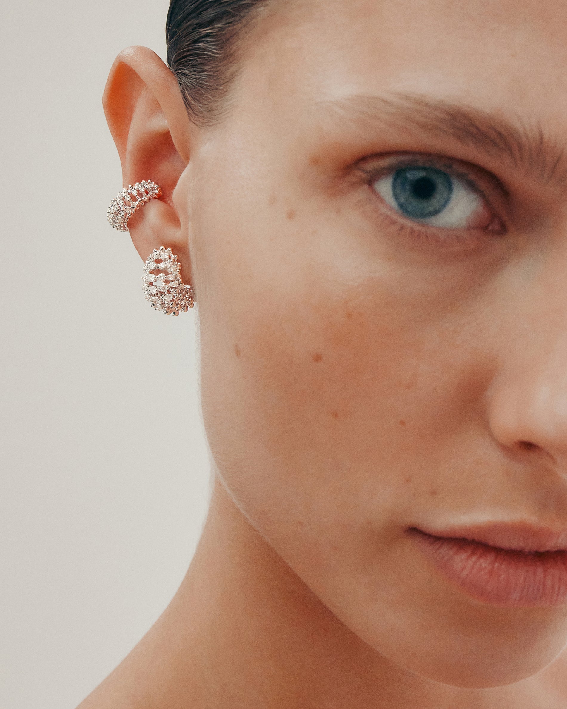 Diamond Medusa Hoops | Solid 18k Gold | Sarah & Sebastian – SARAH ...