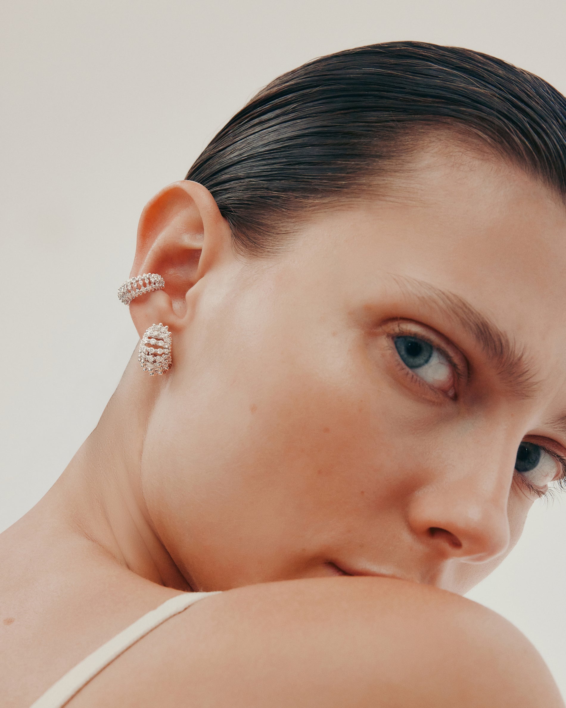 Diamond Medusa Hoops | Solid 18k Gold | Sarah & Sebastian – SARAH ...