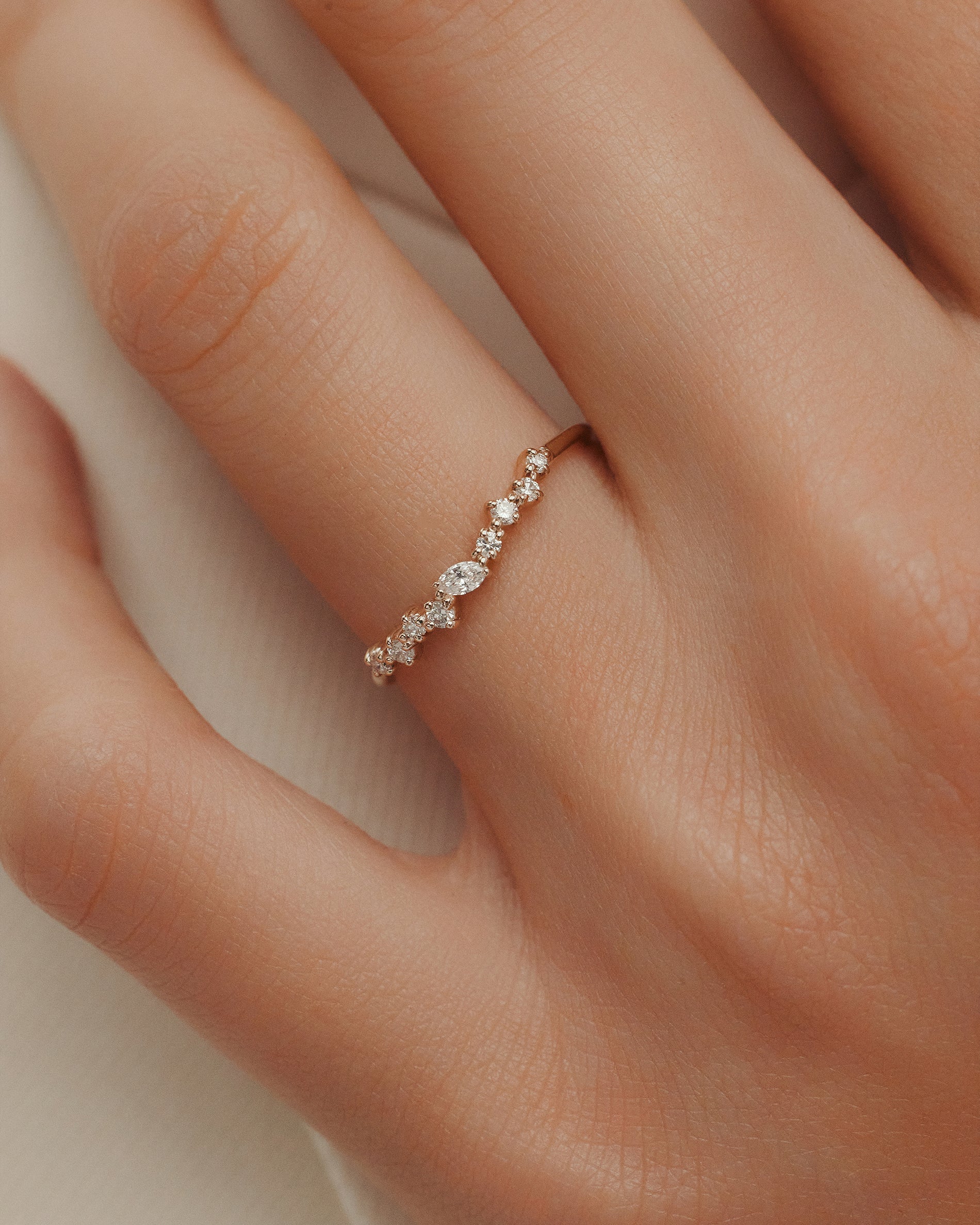 Fine Gossamer Ring | 18 Karat Gold Natural Diamond | SARAH & SEBASTIAN