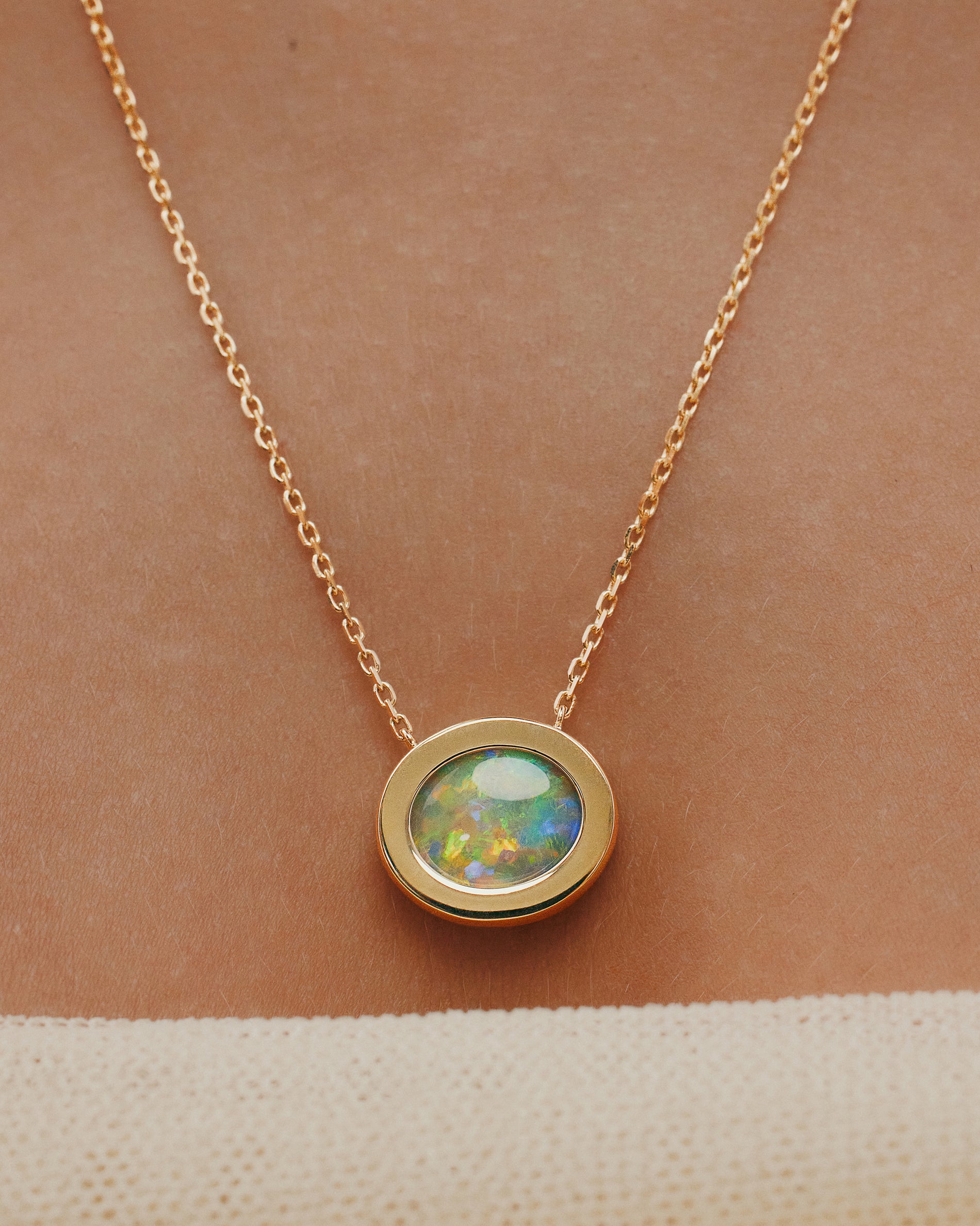 Lightning Ridge Opal Necklace II | Solid 18k Gold | Sarah & Sebastian ...