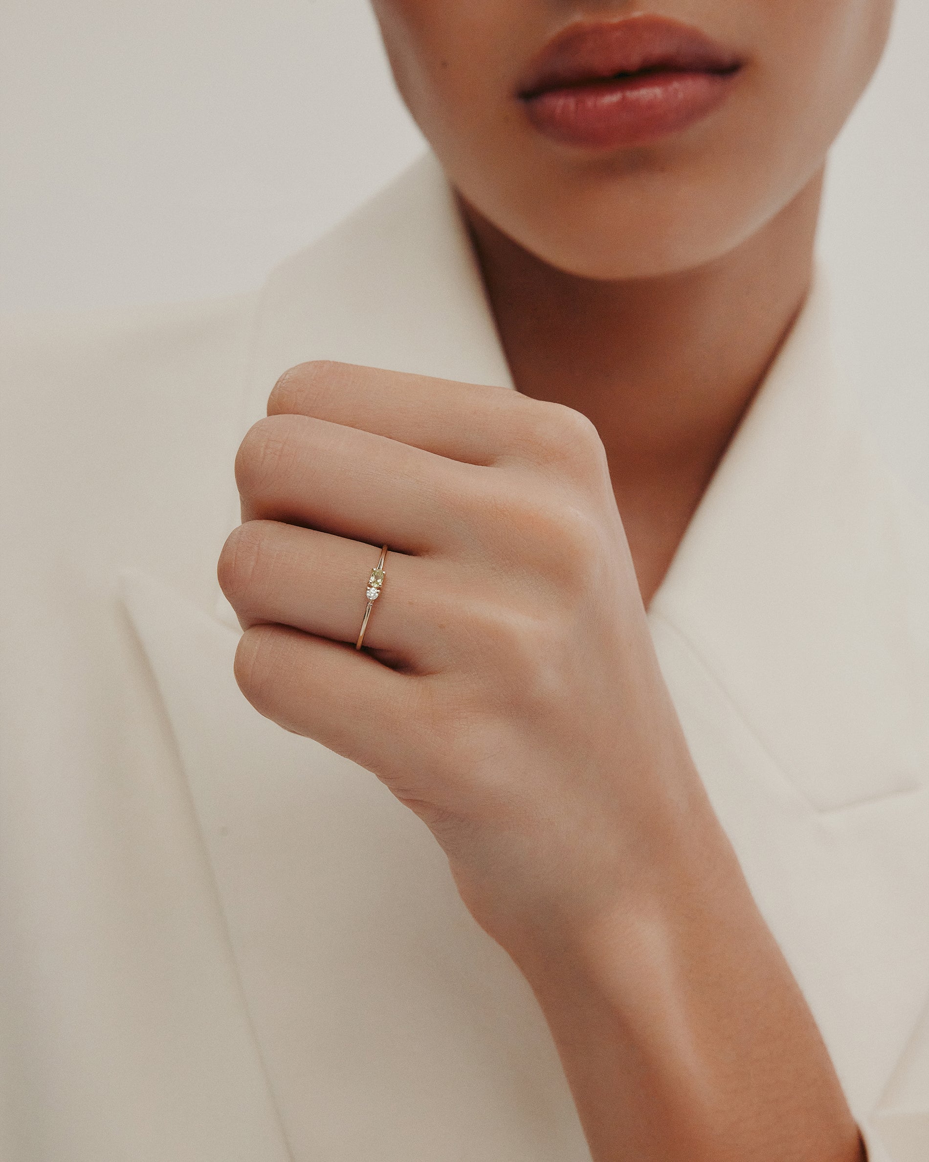 Micro Sand Diamond Peridot Ring – SARAH & SEBASTIAN