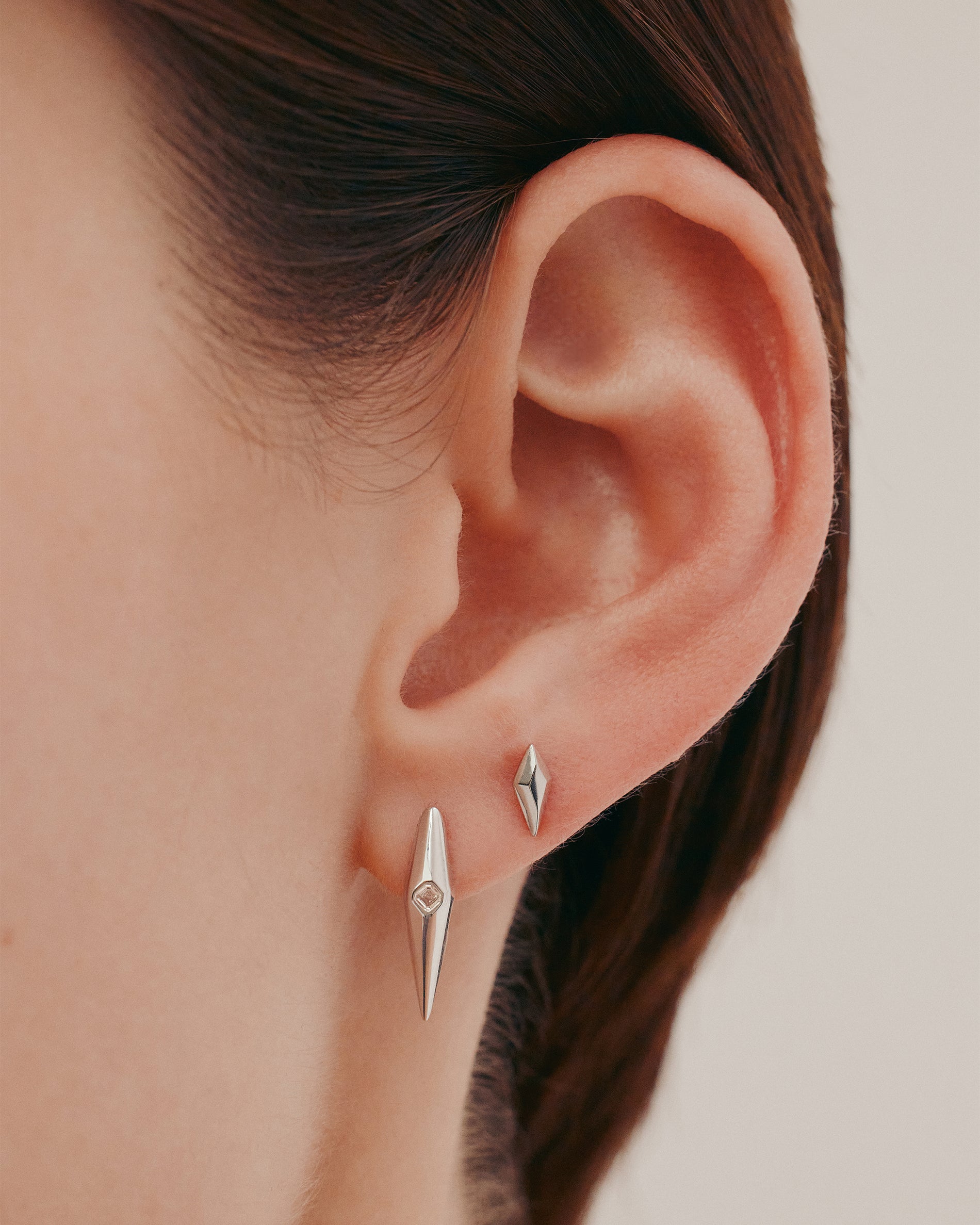 Zenith Point Hoops | Solid 18k White Gold | Sarah & Sebastian – SARAH ...
