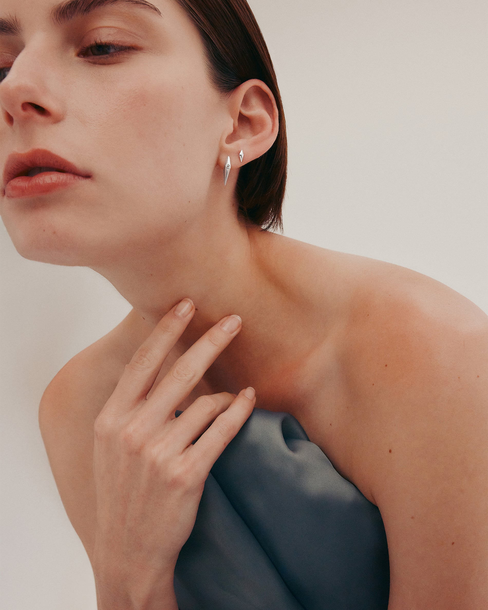 Zenith Point Hoops | Solid 18k White Gold | Sarah & Sebastian – SARAH ...