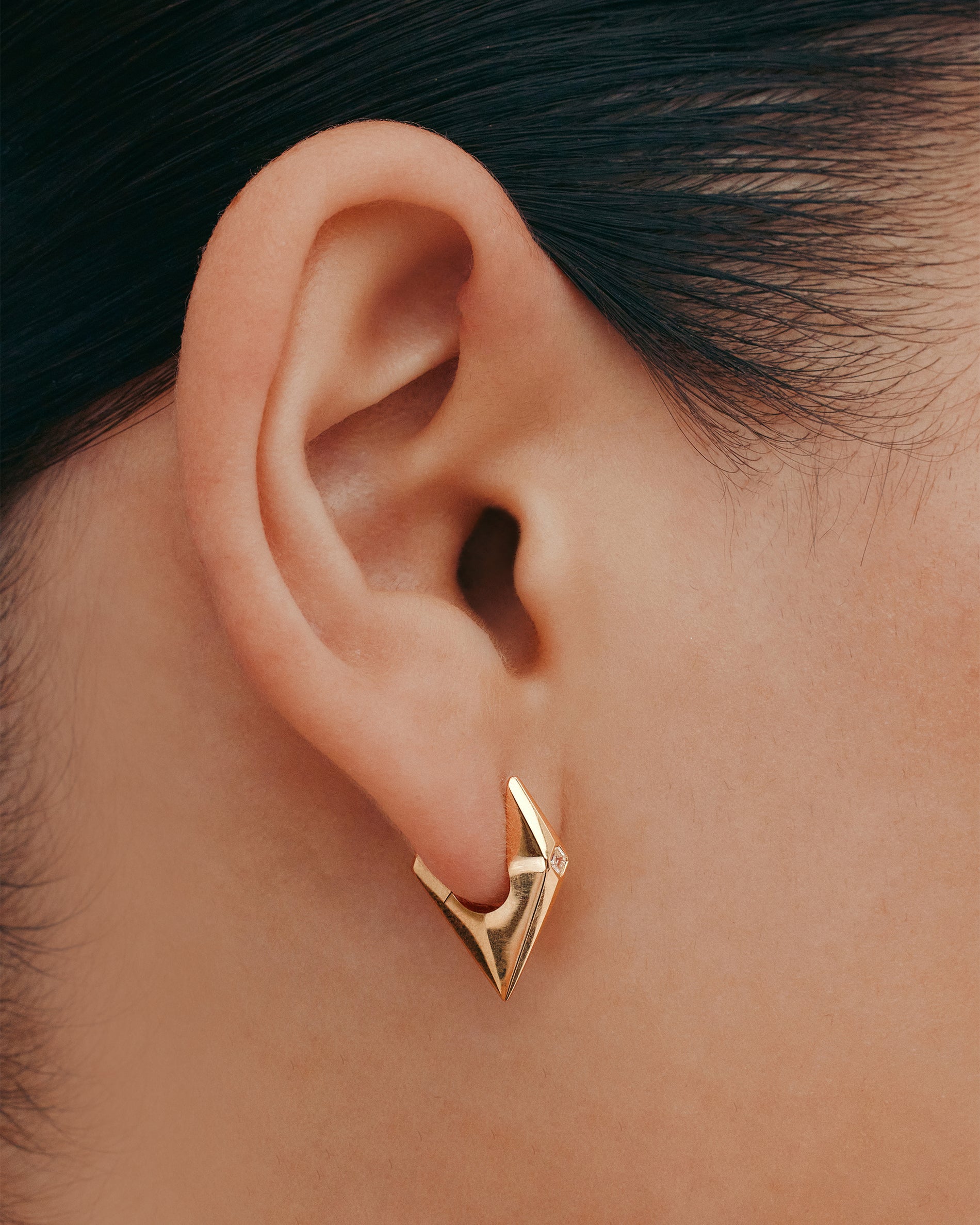 Zenith Point Hoops | Solid 18k Yellow Gold | Sarah & Sebastian – SARAH ...