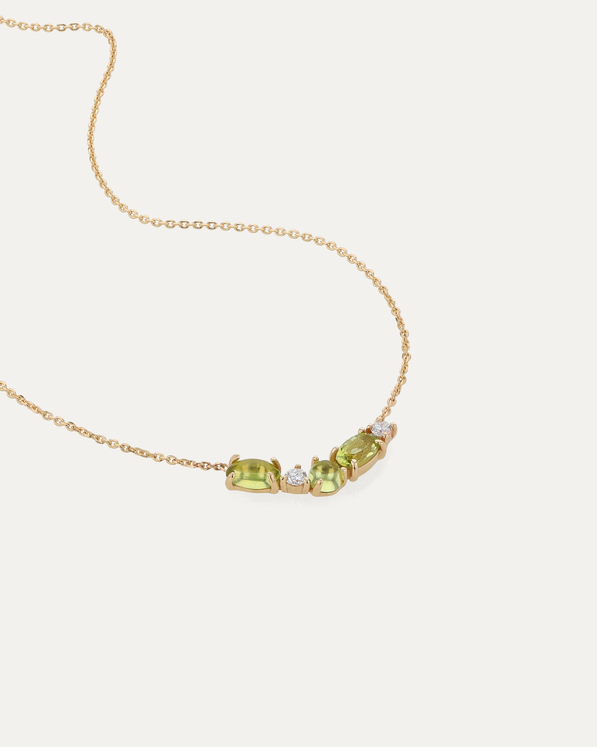 Sand Diamond Peridot Necklace Yellow Gold | Sarah & Sebastian – SARAH ...