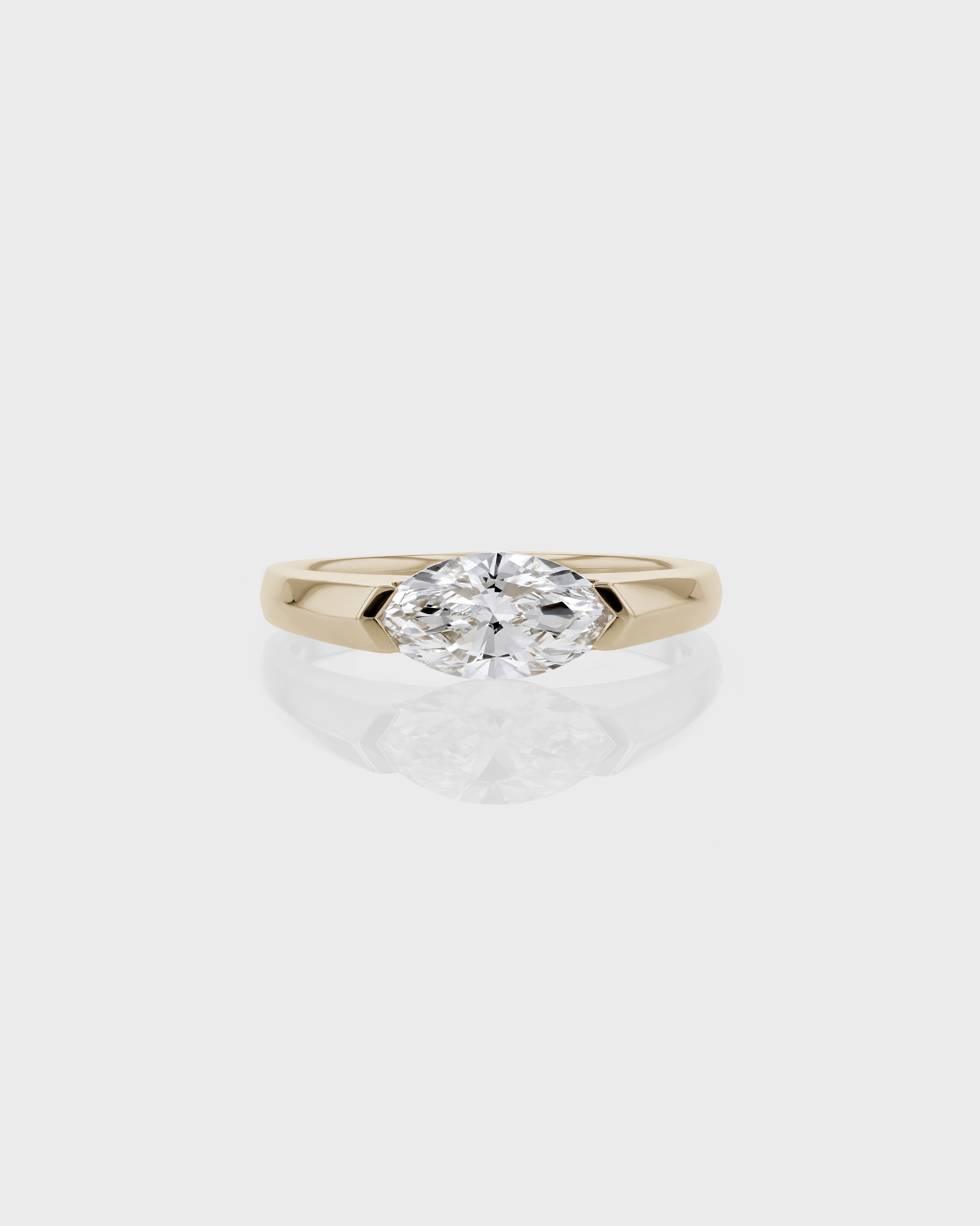 Suspense™ Marquise Dimaond Ring Yellow Gold | Sarah & Sebastian – SARAH ...