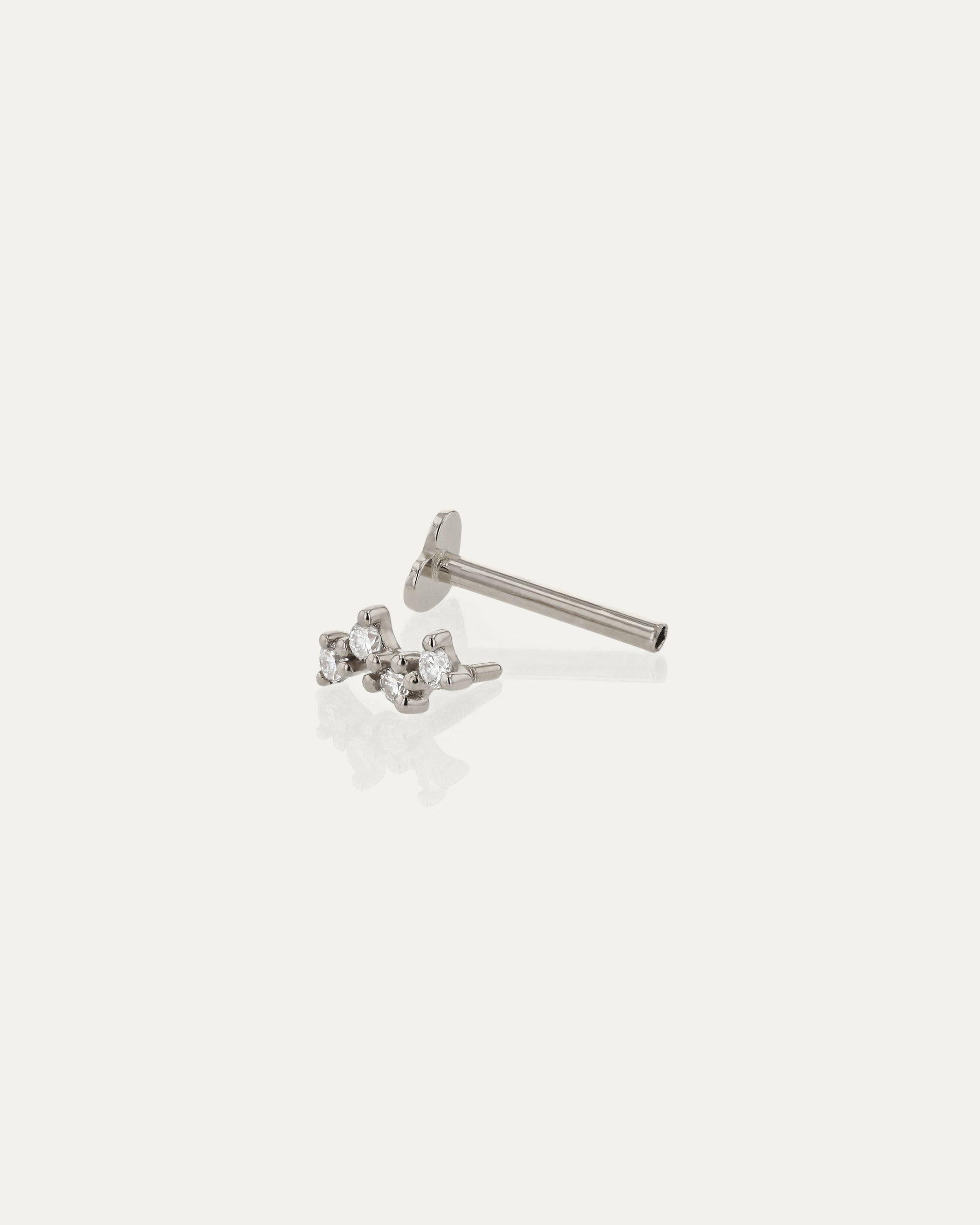 Cluster Diamond Cartilage Piercing Stud | Platinum | Sarah & Sebastian ...