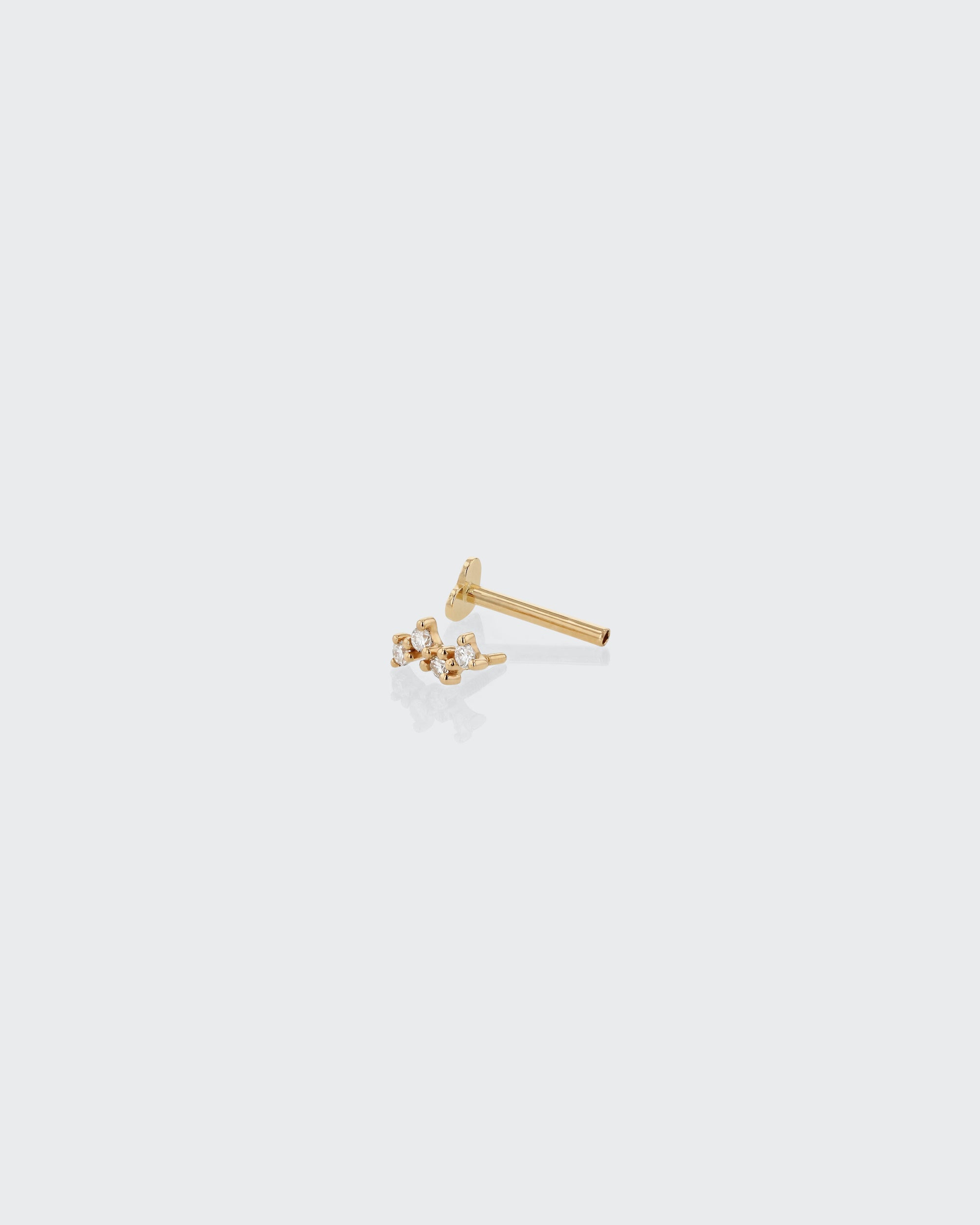Tiny Cluster Diamond Cartilage Earring Yellow Gold | Sarah & Sebastian ...