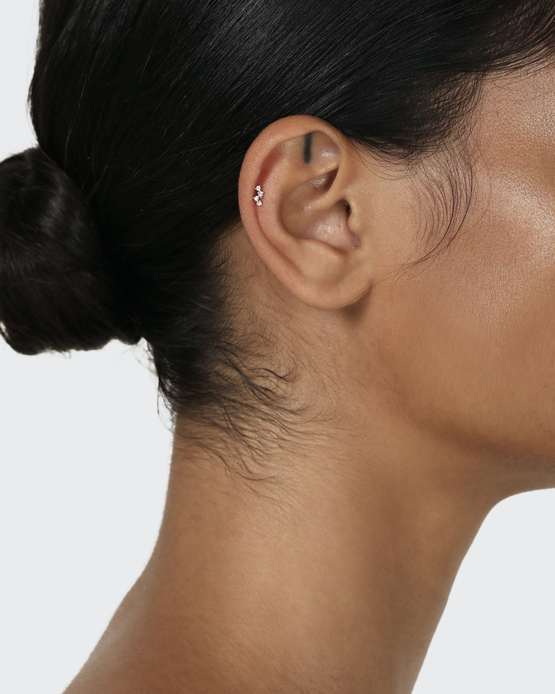 Tiny Cluster Diamond Cartilage Earring | Yellow Gold | Sarah ...