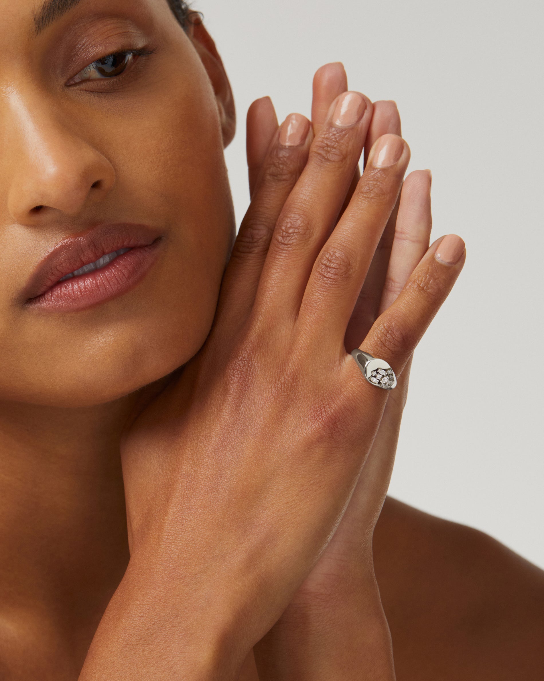 Gossamer Signet Ring | Platinum & Natural Diamond | SARAH & SEBASTIAN